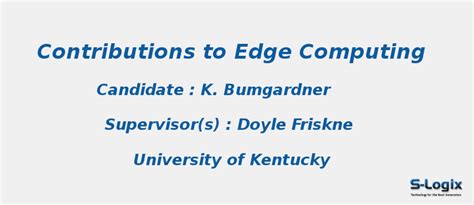 Contributions To Edge Computing Phd Thesis S Logix