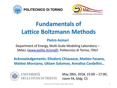 Pdf Fundamentals Of Lattice Boltzmann Methods · Lattice Boltzmann Bgk