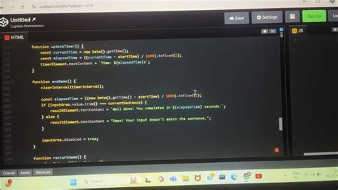 Typing Speed Test Html Css Js Game In 1 Minutes Angel565621game11git Youtube