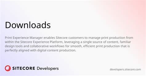 Sitecore Print Experience Manager Downloads Sitecore Developer Portal