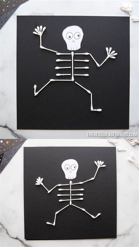 Easy Q Tip Skeleton Craft Free Printable Artofit