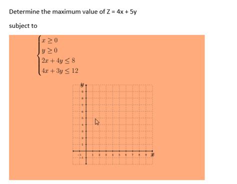 solved determine the maximum value of z 4x 5y subject to