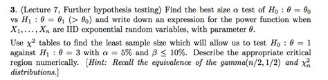 Hypothesis Testing With Exponential Distribution Cross Validated