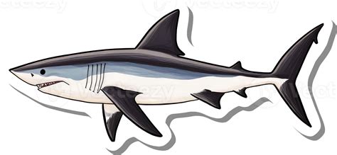 A Stylized Illustration Of A Mako Shark Swimming 55383387 Png