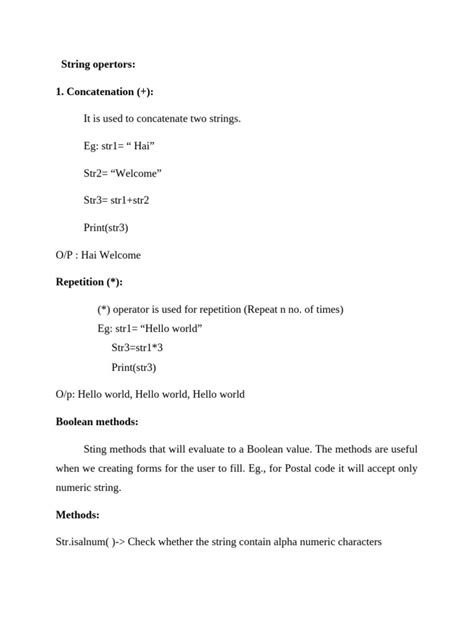 Python Subject Pdf String Computer Science Software Development