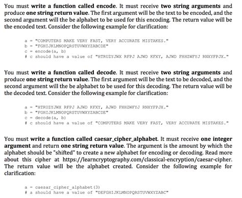 solved you must write a function called encode it must