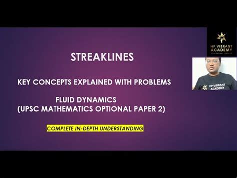 Lecture 7 Streaklines and related problems / UPSC Mathematics Optional Paper 2. - YouTube