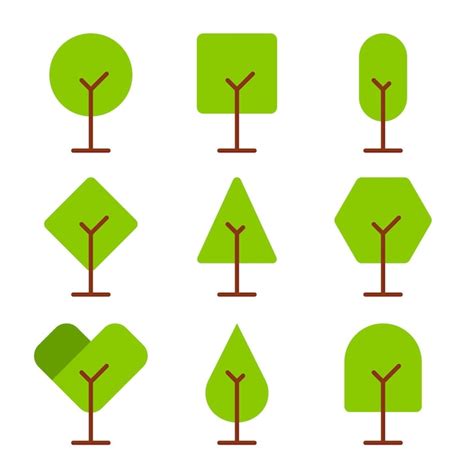 Premium Vector Collection Of Simple Tree Icon Designs