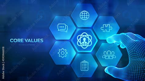 Core Values Infographic Responsibility Ethics Goals Company Business