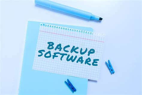 Conceptual Display Backup Software Internet Concept Create Extra Exact Copies Of Files Or