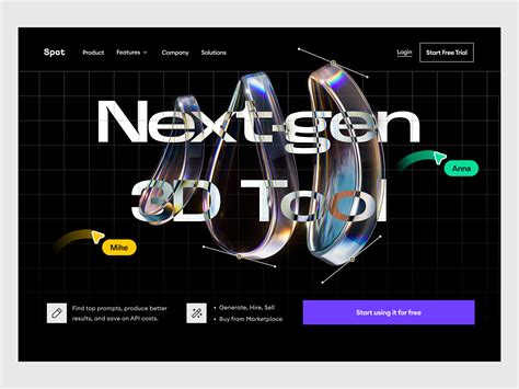 next gen 3d tool website design by emilian for designup on dribbble