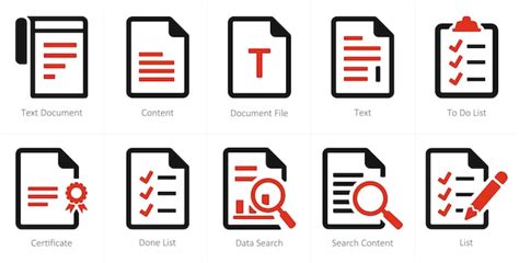 Premium Vector A Set Of File Icons As Text Document Content