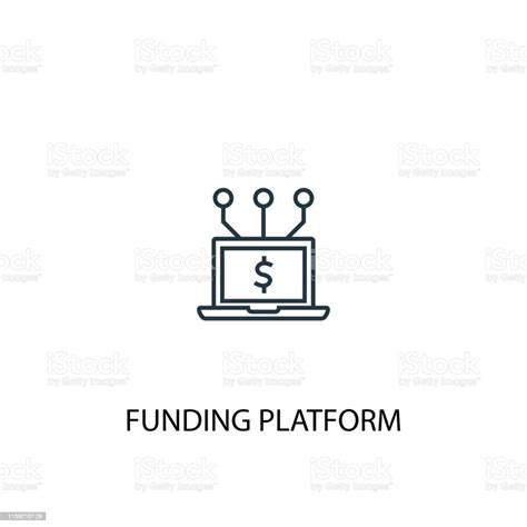 자금 조달 플랫폼 개념 라인 아이콘 간단한 요소 그림입니다 크라우드 펀딩 세트에서 자금 조달 플랫폼 개념 개요 기호 디자인 웹