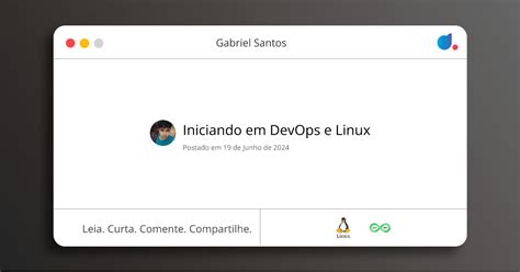 iniciando em devops e linux gabriel santos linux devops dio