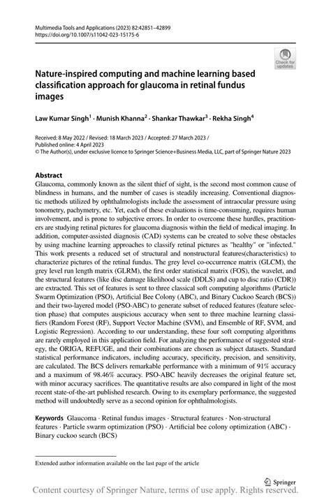 nature inspired computing and machine learning based classification
