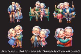 Cute Happy Old Couple Sublimation Png Graphic By Robertsart Creative Fabrica