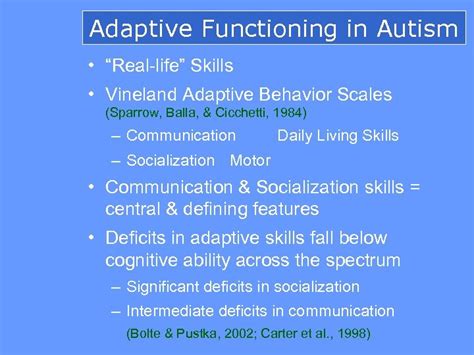 Profiles Of Adaptive Functioning Autism Spectrum Disorders Mental