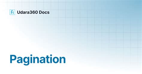 Pagination Udara360 Docs