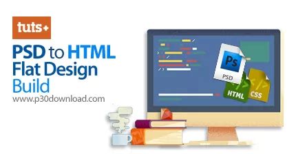دانلود TutsPlus PSD to HTML Flat Design Build آموزش طراحی تخت وب سایت در فتوش
