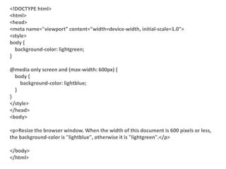 Css Presentation Introdution With Sample Basic Projects PDF