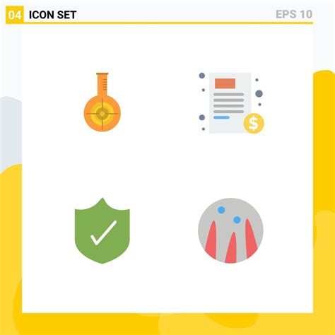 4 User Interface Flat Icon Pack Of Modern Signs And Symbols Of Chemical Invoice Lab File