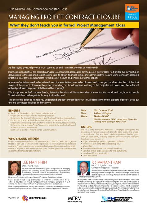 Managing Project Contract Closure P2p Talent Development Plt