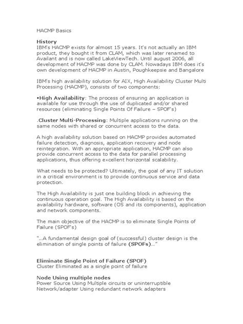 Hacmp Basics Pdf Computer Cluster Computer Networking