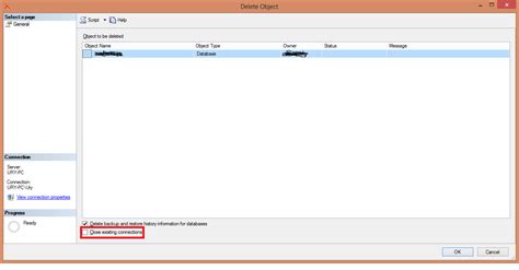 Unable To Drop And Create Database In Sql Server Stack Overflow