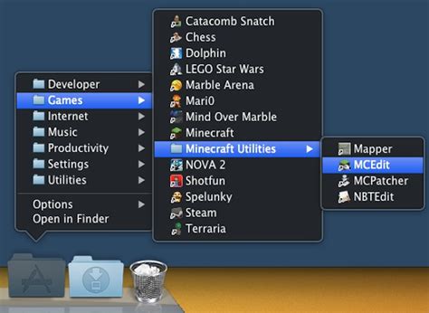 how to make mac os dock open folders in list bopqeua