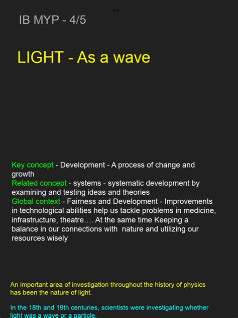 Ib Myp Light 1 1 Pdf Reflection Physics Light