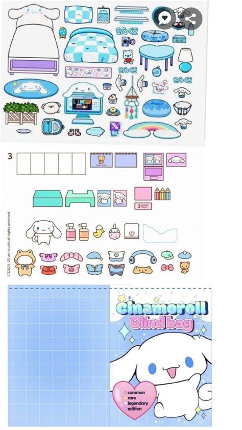 시나모롤 집 꾸미기 스퀴시북 만들기 무료도안 Diy Cinnamoroll House Quiet Book 종이 인형 집 종이 인형 템플릿 페이퍼크래프트