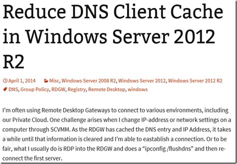 Reduce DNS Client Cache In Windows Server R The Deployment Bunny