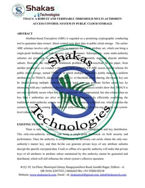 Tmacs A Robust And Verifiable Threshold Multi Authority Access Control