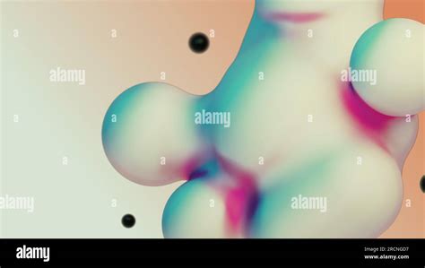liquid fluid dynamic abstract animated white metaball floating spheres