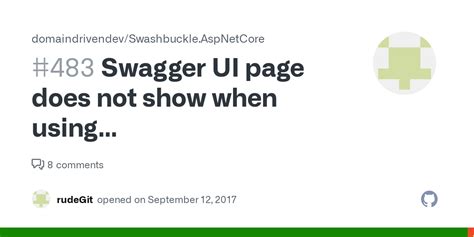 Swagger UI Page Does Not Show When Using Swashbuckle AspNetCore For Net Core Web Api Stateless