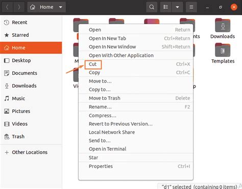 Move Files And Directories In Linux Via Mv Command GUI