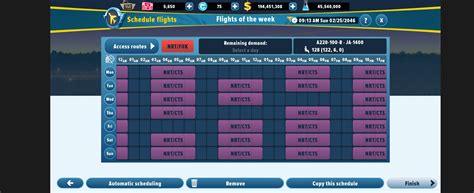 Scheduling Rairlinesmanagertycoon
