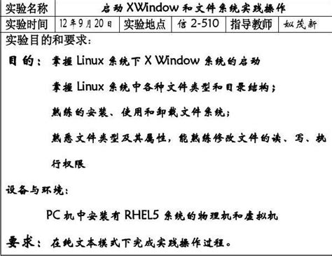实验二 启动X Window和文件系统实践操作 word文档在线阅读与下载 无忧文档