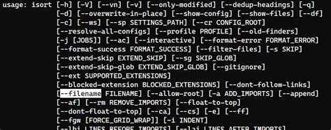 Error Isort Got An Unexpected Arguments Filename Issue Microsoft Vscode Isort