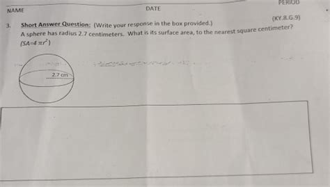 Name Date Period 3 Short Answer Question Write Your Response In The