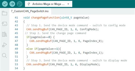 how to send command to switch page on smart display via custom can by winstar