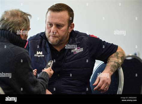 Wakefield England 19 January 2024 Midland Hurricanes Head Coach Mark Dunning Chats With