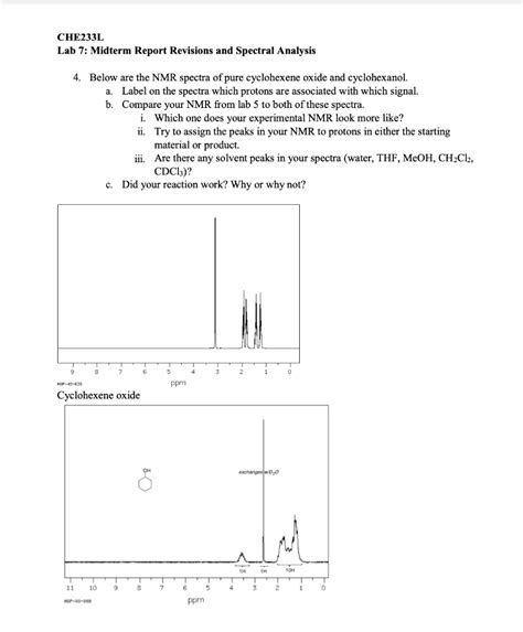 Solved CHE L Lab Midterm Report Revisions And Spectral Chegg Com