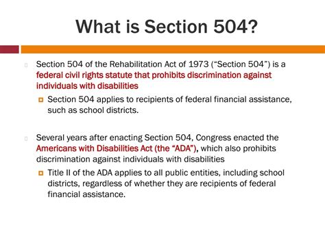 Ppt What Is Section 504 Powerpoint Presentation Free Download Id