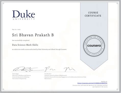 Completed Data Science Math Skills Course By Coursera Sri Bhavan