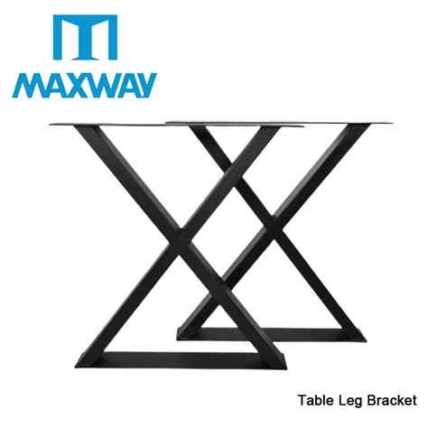 Iron Art X Shaped Square Tube Table Leg Furniture Fork Shaped Square Table Leg Bracket Desk