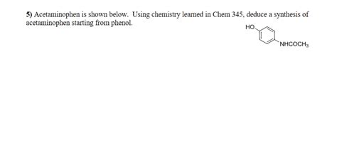 Answered 5 Acetaminophen Is Shown Below Using… Bartleby