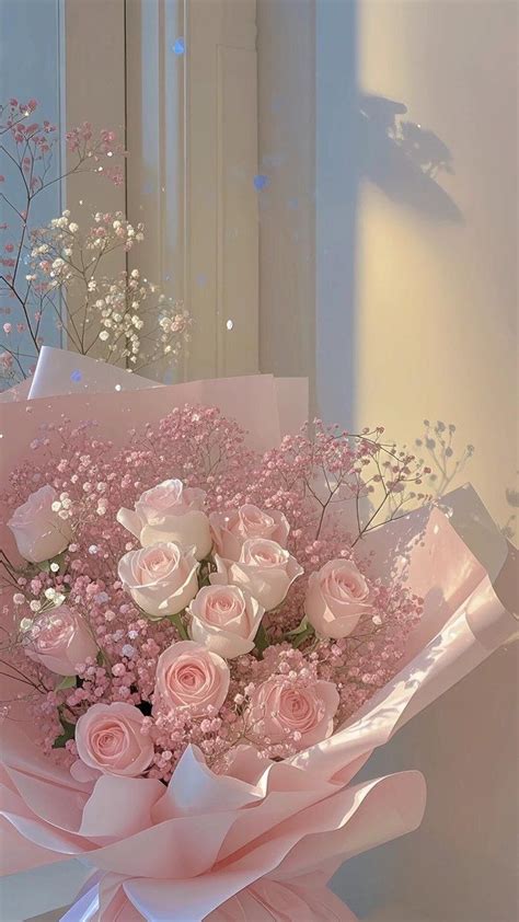 Pink Bouquet Aesthetic Pink Flower Bouquet Background Pink Wallpaper