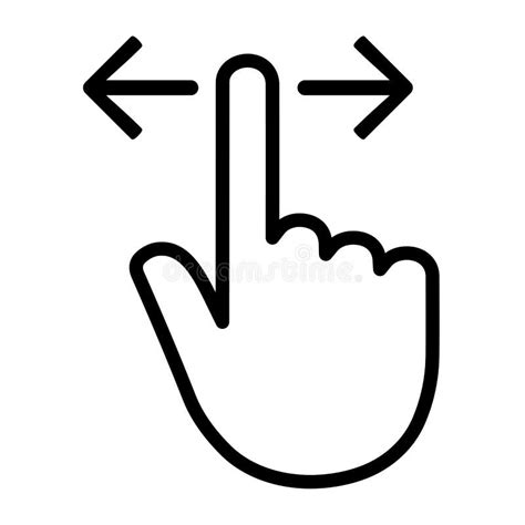 Swipe Right Vector Icon Slide Finger Illustration Symbol Unlock Phone