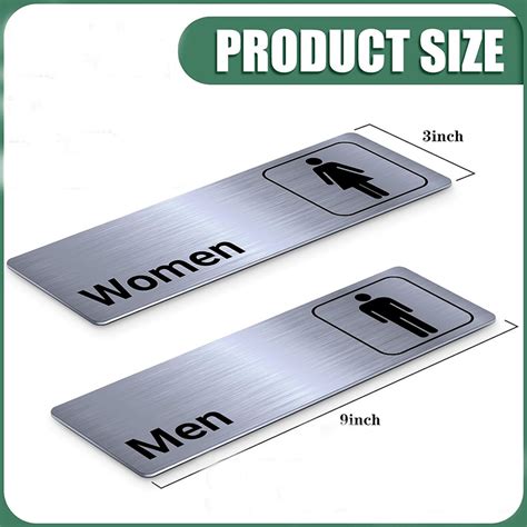 Brushed Aluminum Restroom Signs
